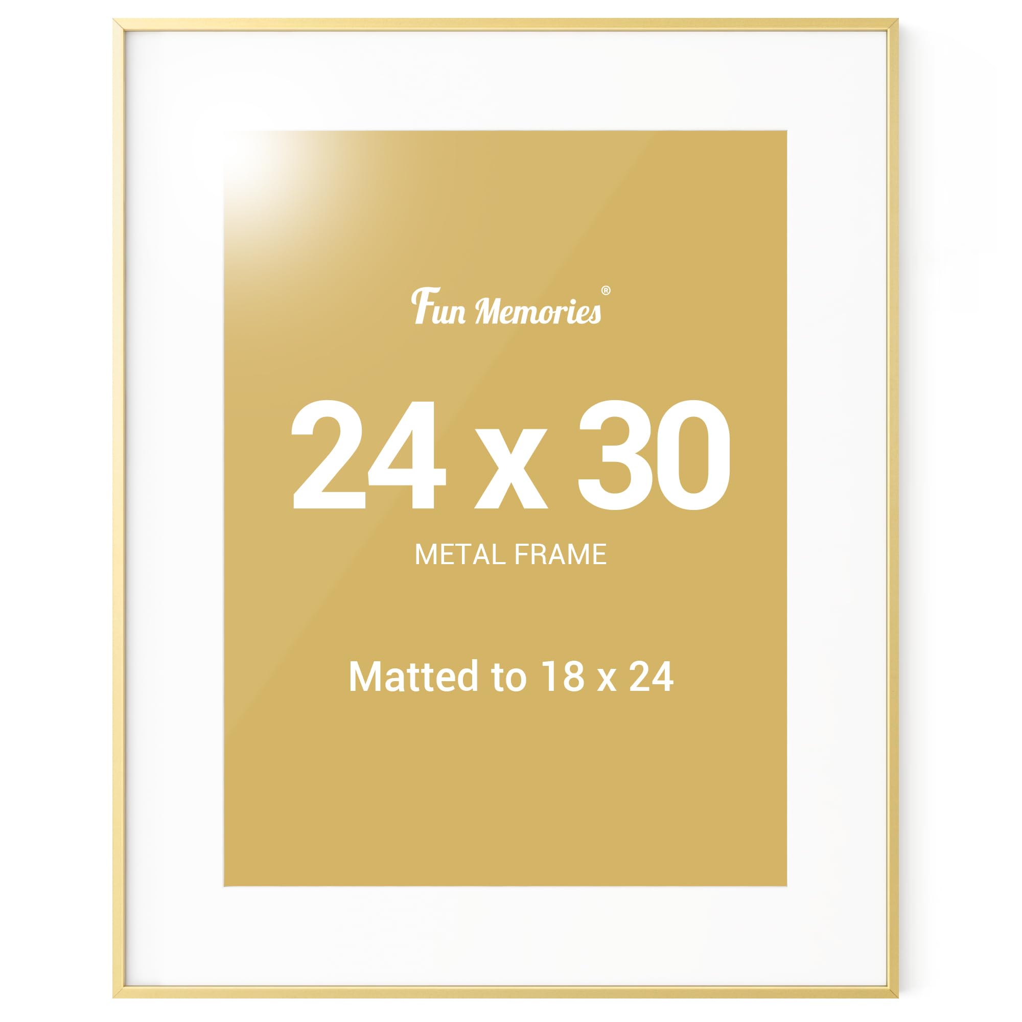 Amazon.com - Fun Memories 24x30 Gold Frame, 24 x 30 Metal Poster Frame ...