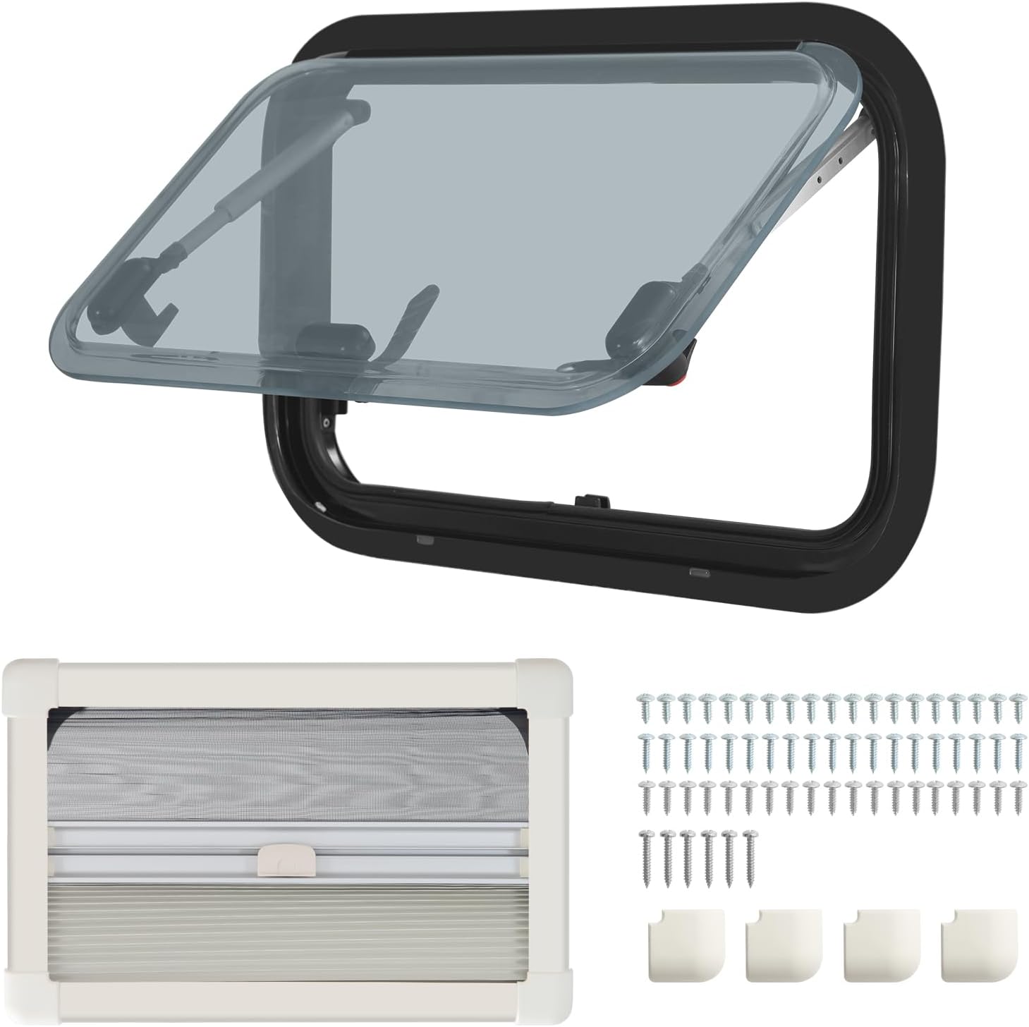 Deluxe RV Camper Windows Vent, RV Window Hatch With Awning Screen ...
