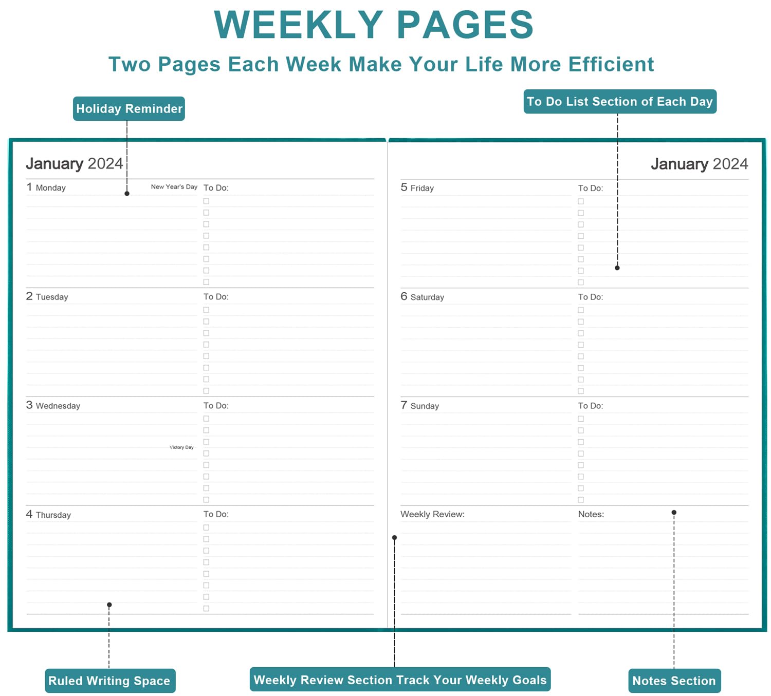 Snapklik.com : Planner 2024 - Weekly & Monthly Planner 2024, Hard Cover ...