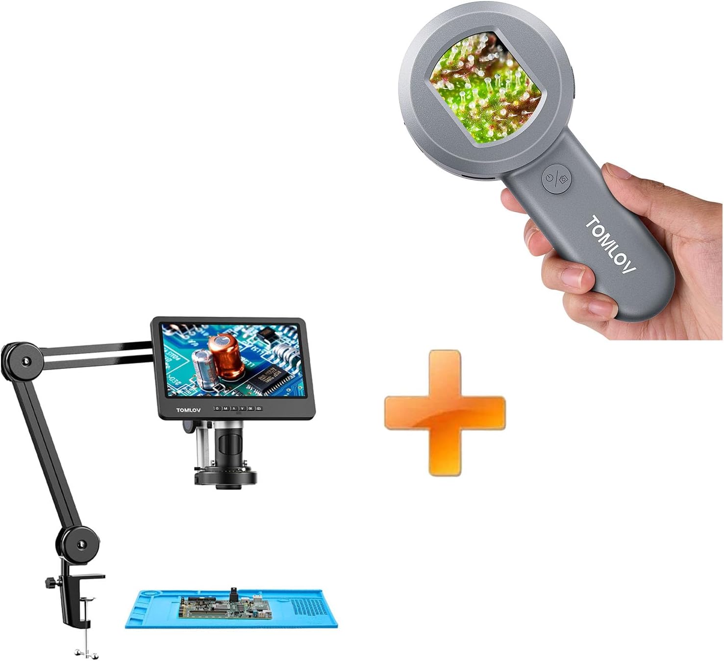 Amazon.com: TOMLOV P10 Microscope for Adults Kids, Portable 100X ...