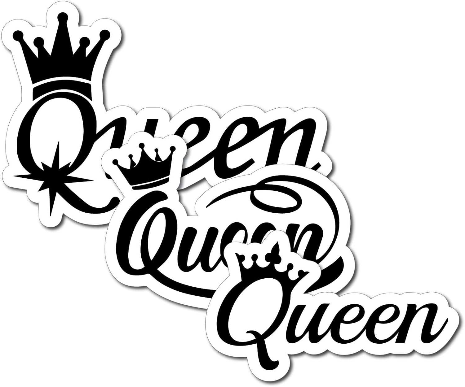 Amazon.com: Bad Fish Custom Decals 3 Pack I'm A Queen Car Decal – Funny ...