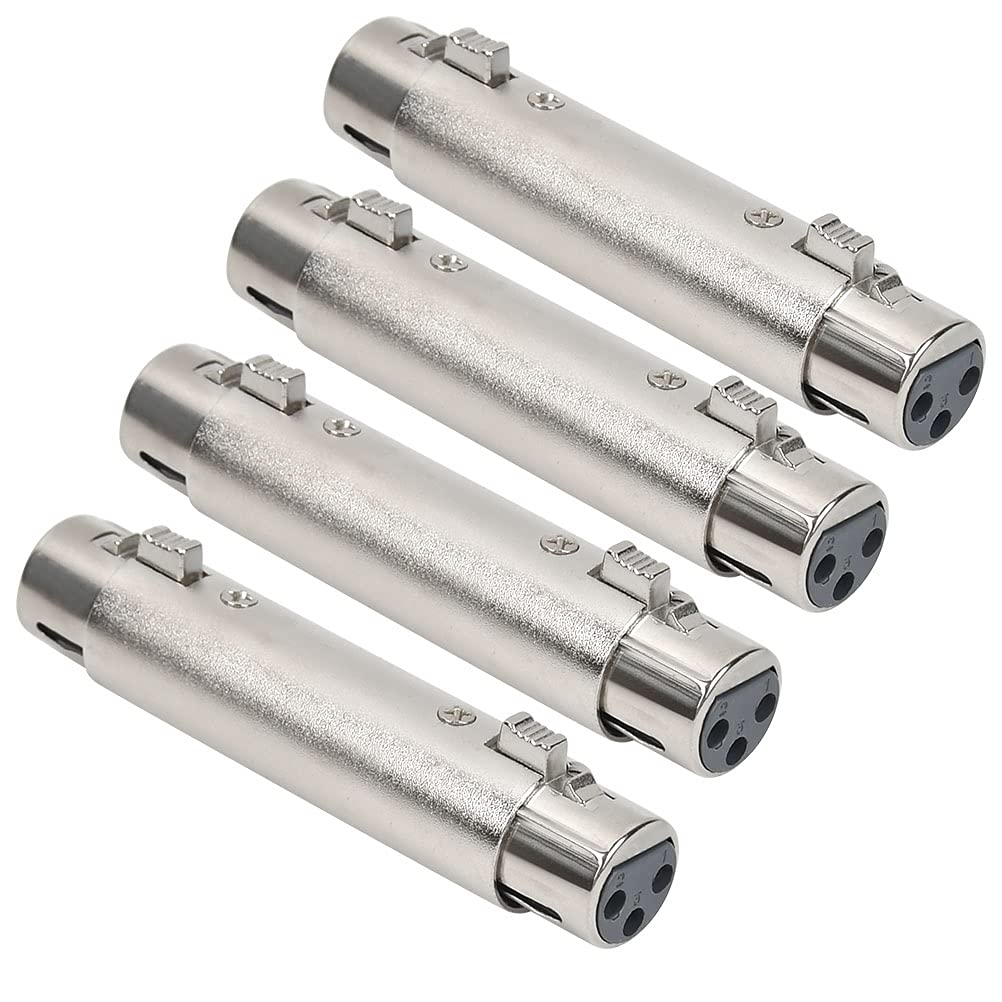 4 Pack Professional XLR 3 Pin Adapter Jack Socket Stereo Audio ...