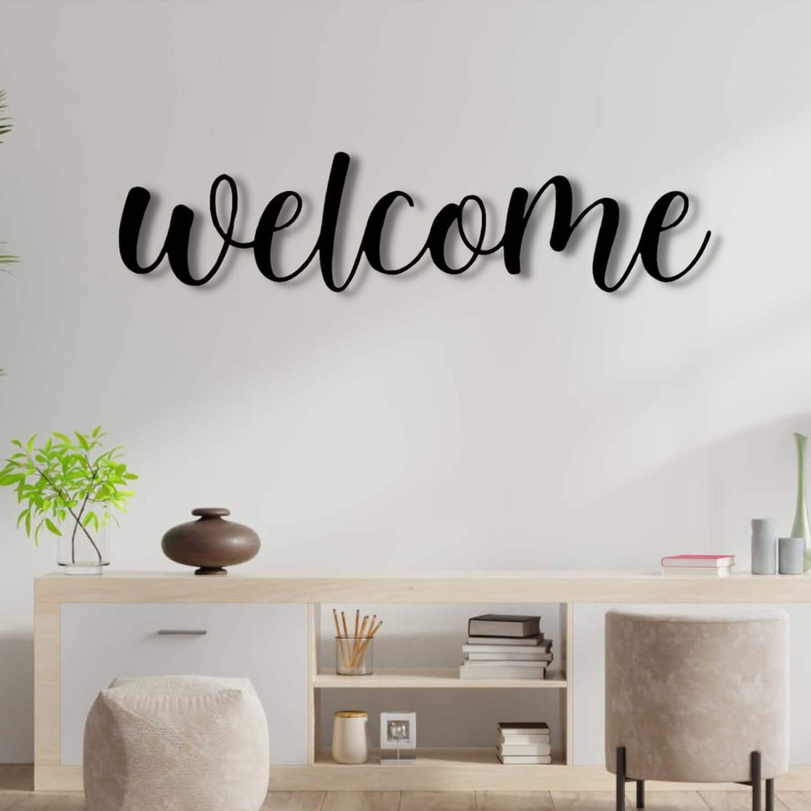 Amazon.com: Welcome Metal Word Decor, Metal Word Art,Welcome Metal Sign ...