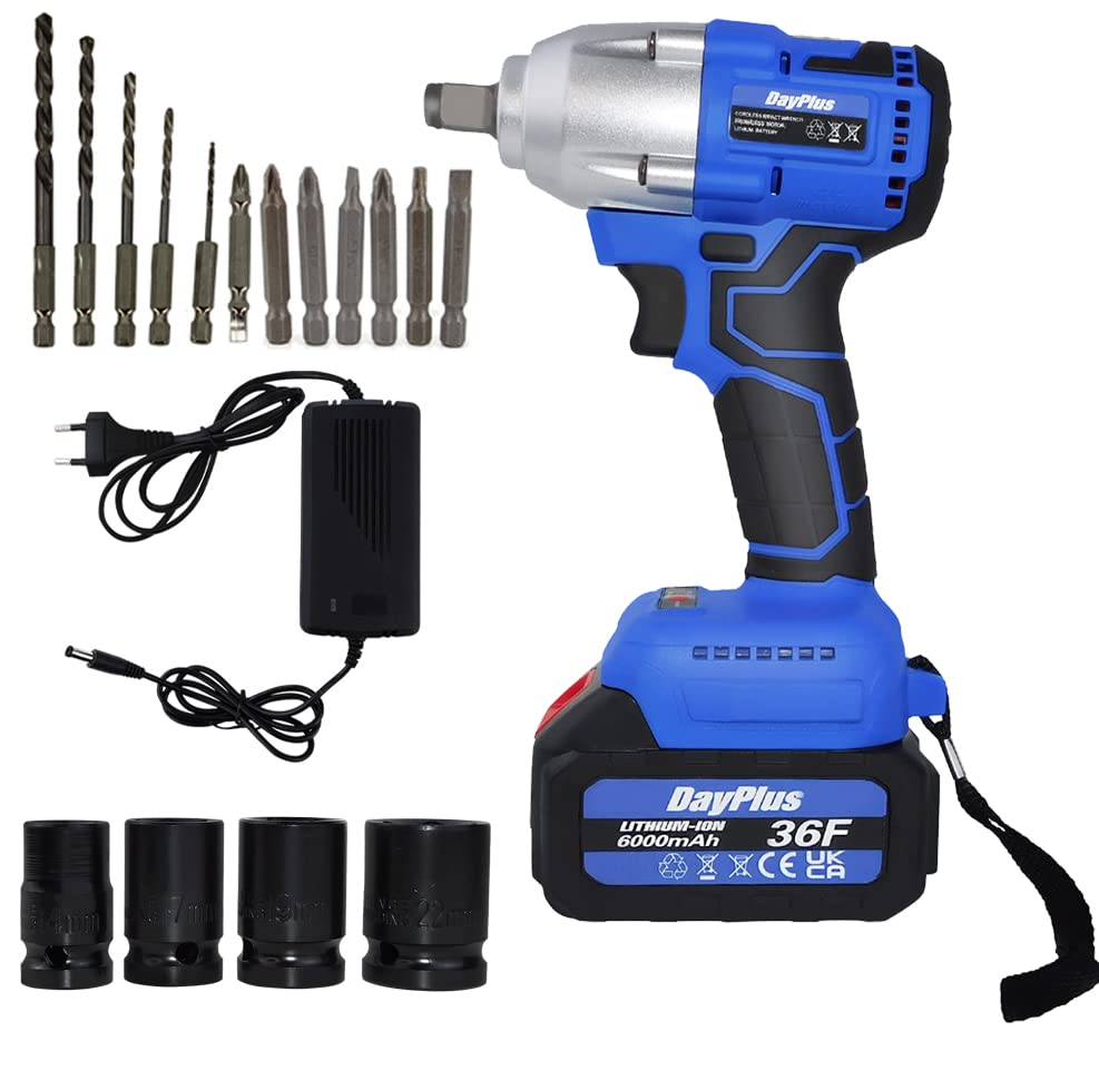 Amazon.com: Rigogo 21V Cordless Impact Wrench 1/2 inch, Electric Imapct ...