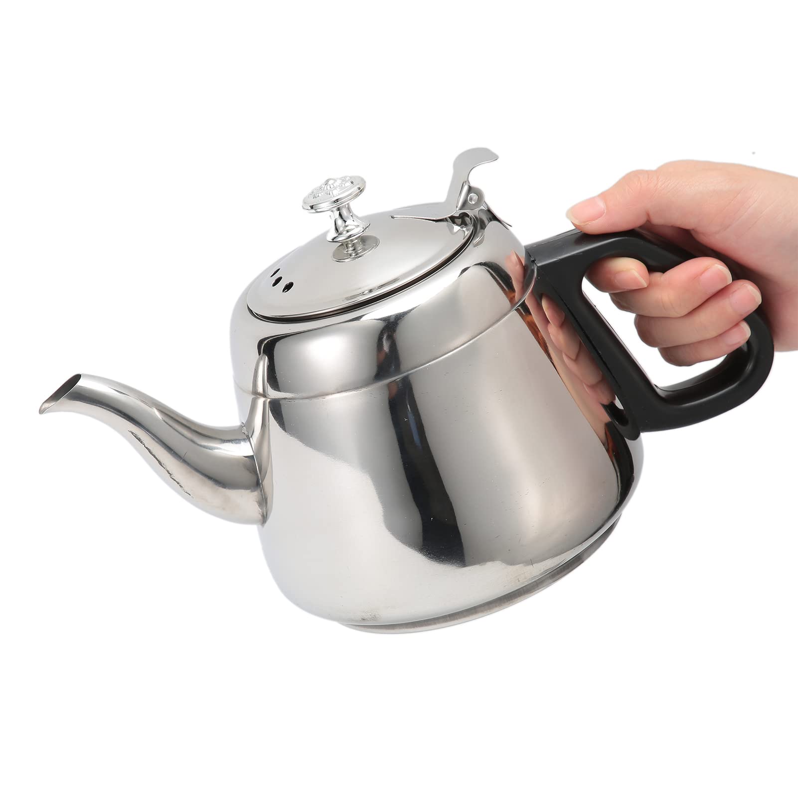 Stainless Steel Teapot Stove Top Kettle Metal Teapot 2L Silver Kettle ...