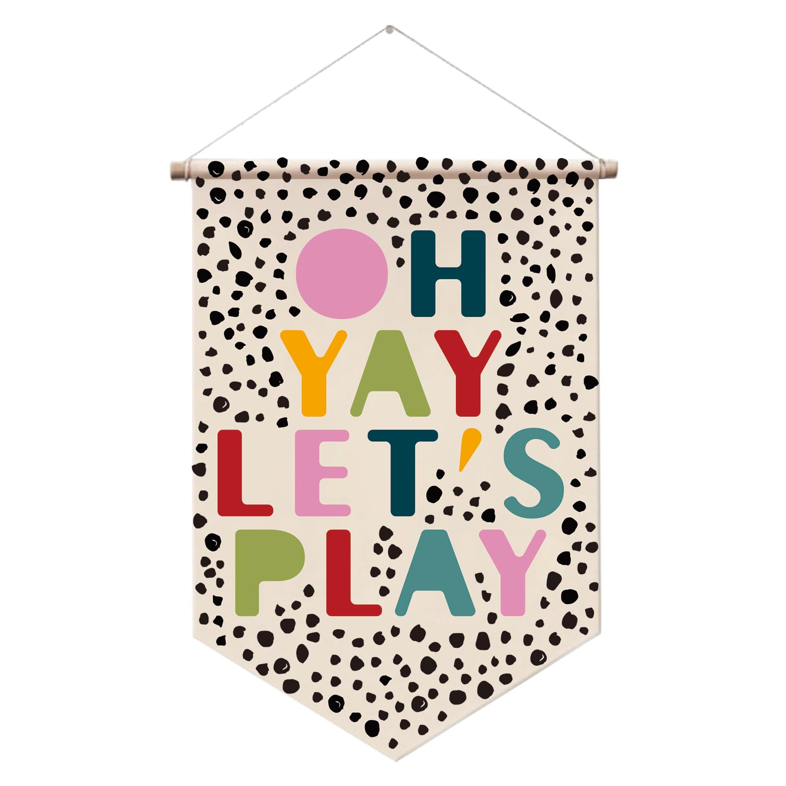 Amazon.com: Kids Wall Banner Let's Play Wall Hanging Pennant Poster ...