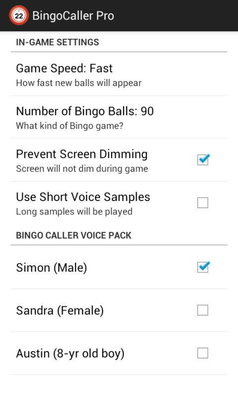 Bingo Caller Pro - App on Amazon Appstore