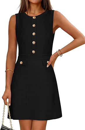 MEROKEETY Women's Formal Work Mini Dress Casual Summer Sleeveless ...