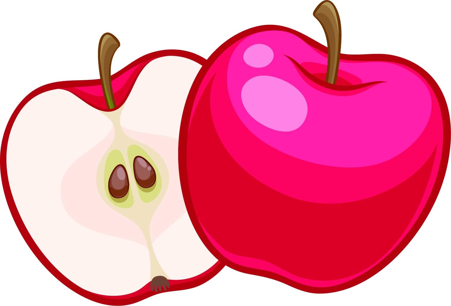 Red Apple Throwing Food Fight Messy Funny Cartoon Vinyl Sticker (4 ...