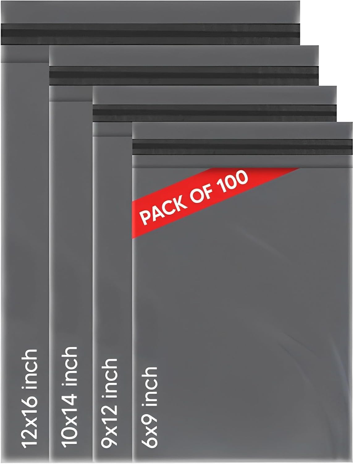 Venuscello® - 100 Grey Mailing Bags Small to Large Mixed Sizes Poly ...