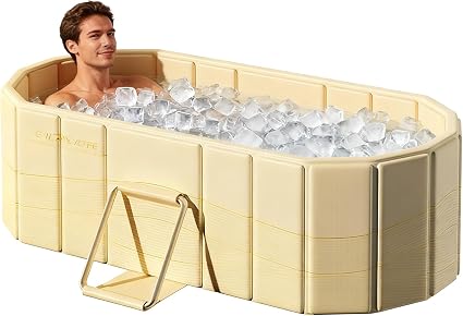 IcyByte 59" Portable Insulated Ice Bath Tub - Foldable Cold Plunge Tub ...