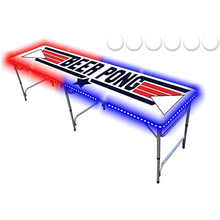Amazon.com: Slim 8-Foot Folding Beer Pong Table w/HEXCUPs, Beer Pong ...