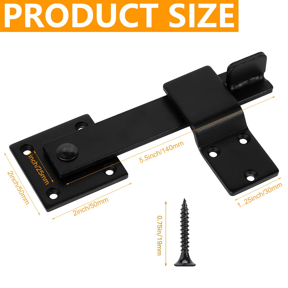 Flip Gate Latch Lock with Padlock Holes 5.5 Heavy Duty Barn Door Lock ...
