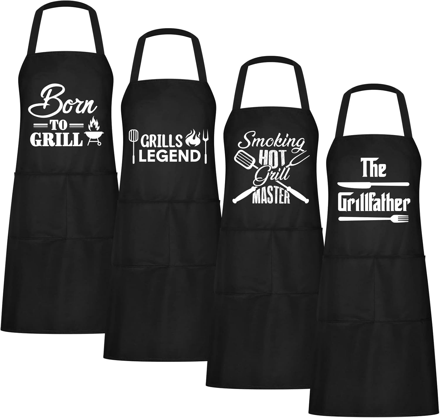 Amazon.com: Mepase 4 Pcs Funny Grilling Aprons for Men Adjustable BBQ ...
