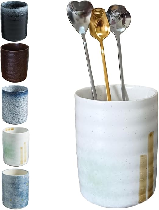 Amazon.com: TOPYOKK Stoneware Coffee Bar Utensil Holder Tea & Coffee ...