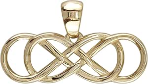 Amazon.com: Large Double Infinity Symbol Sideways Charm in 14K yellow ...