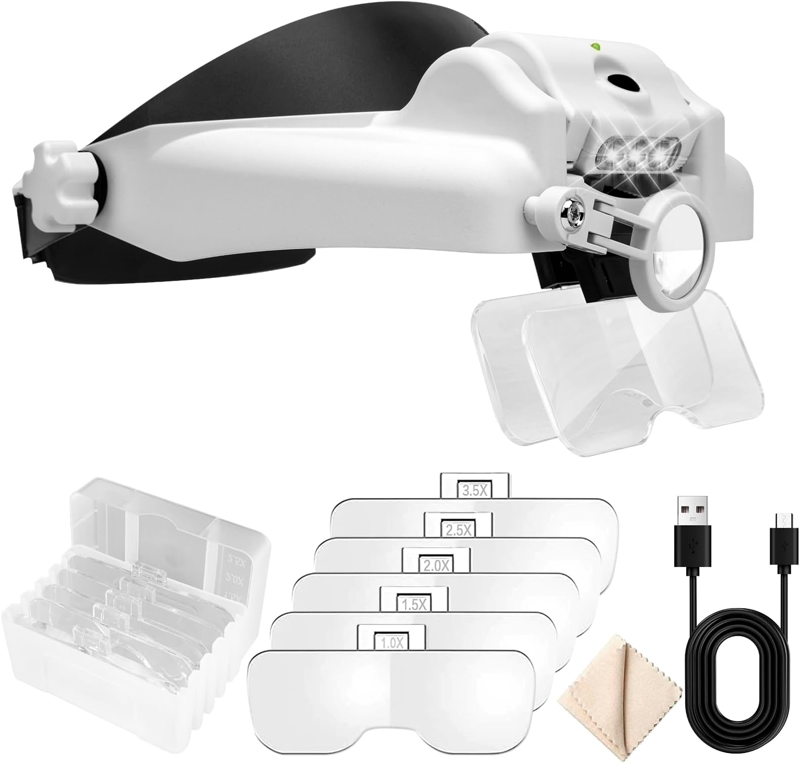 Amazon.com: YOCTOSUN LED Headband Magnifier, Rechargeable Illuminated ...