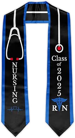 Amazon.com: GZZSYO Nursing Graduation RN Stole Nursing Graduate Sash ...