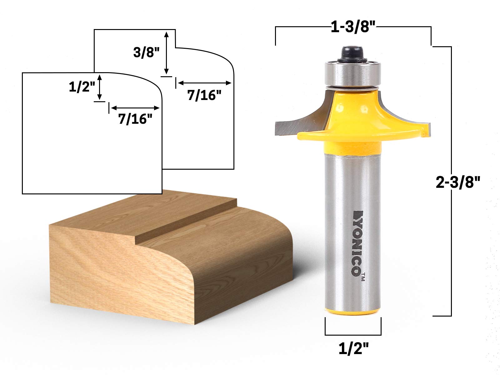 Snapklik.com : YONICO Router Bits Table Edge Thumbnail 1-3/8-Inch ...