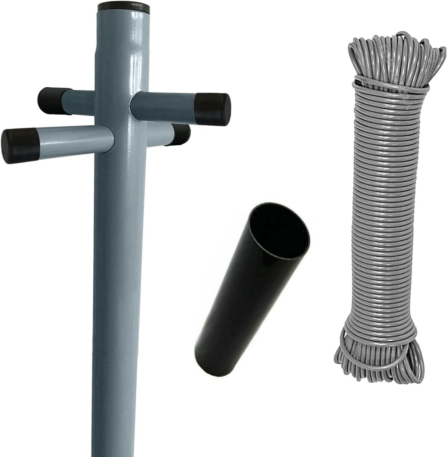 FB FunkyBuys Heavy Duty Galvanised Washing Line Post Pole Clothes Line ...