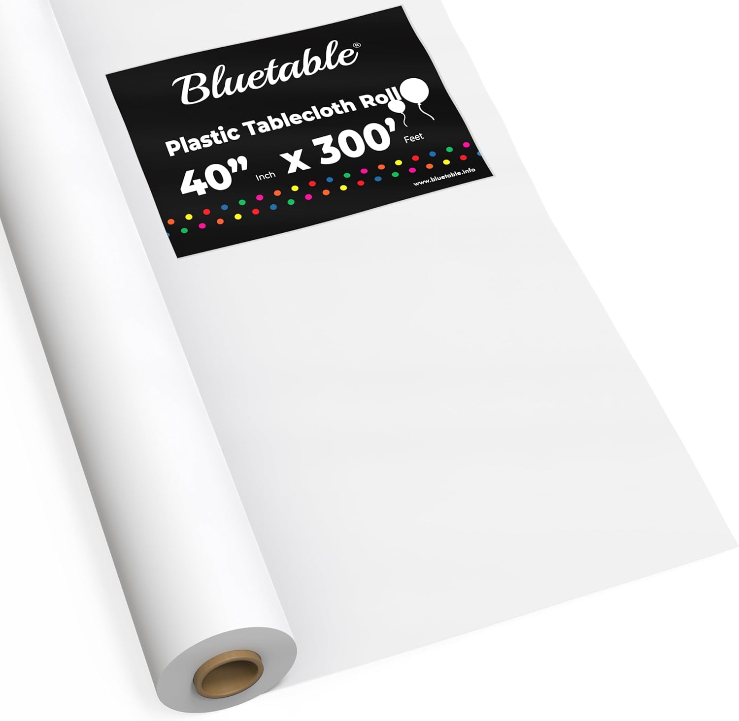 Amazon.com: Table Cloth Roll Plastic - White 40”x 300’ Feet, Disposable ...