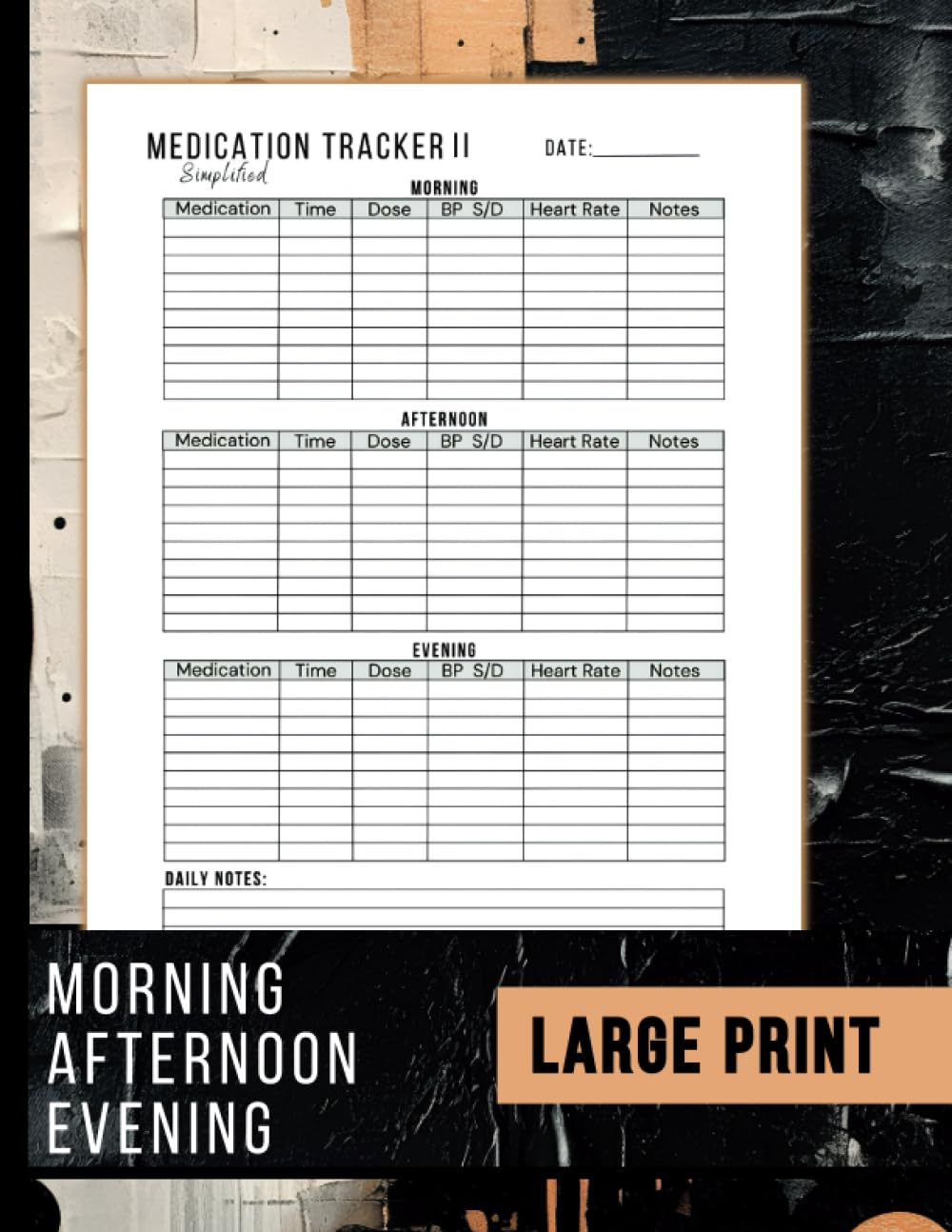 Simplified Medication Tracker II: For Morning, Afternoon, and Nighttime ...