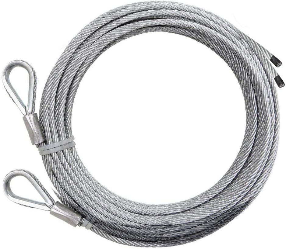 Garage Door Cable, 16ft Galvanized Cable Thimble in one Side 3/16in ...