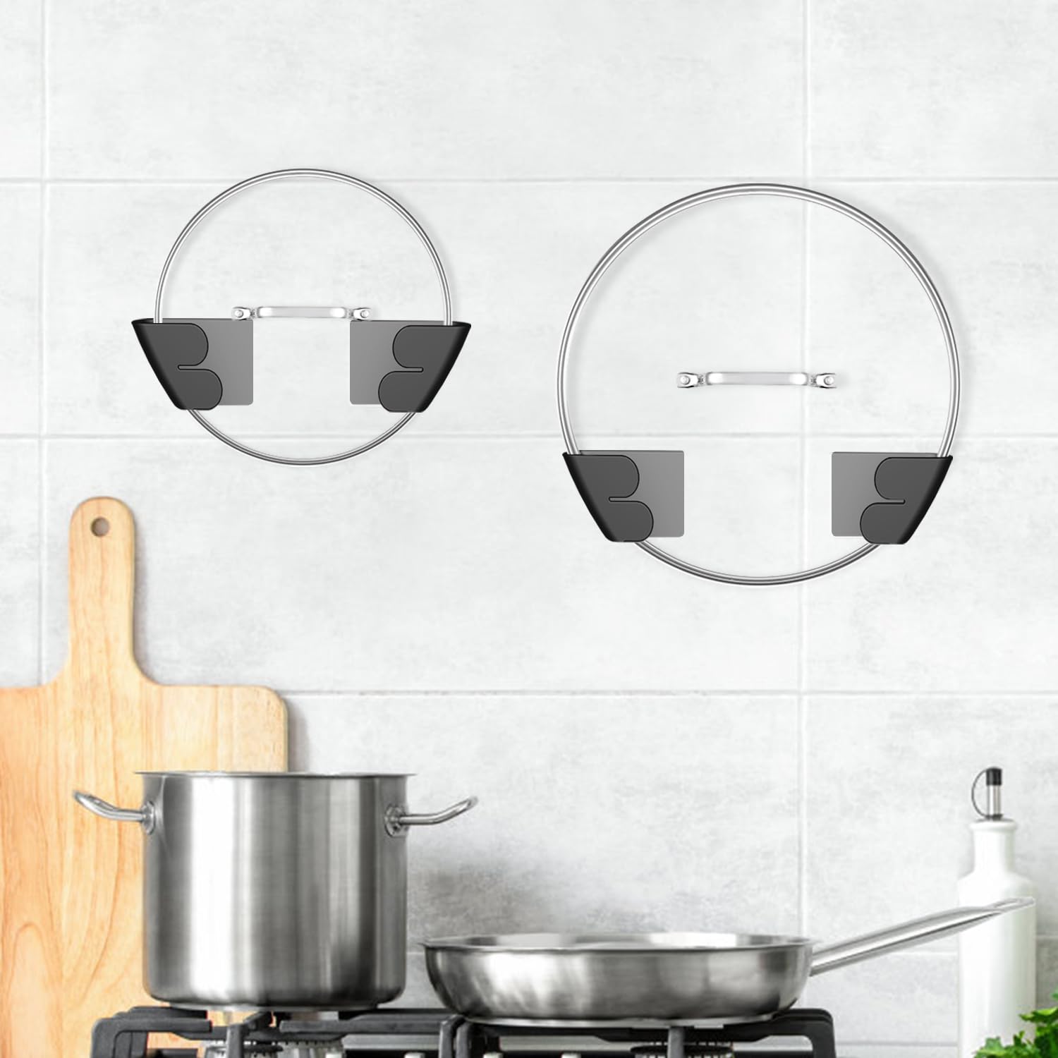 Niceyos Universal Adjustable Pot Lid Organizer for Cabinet - Upgraded ...