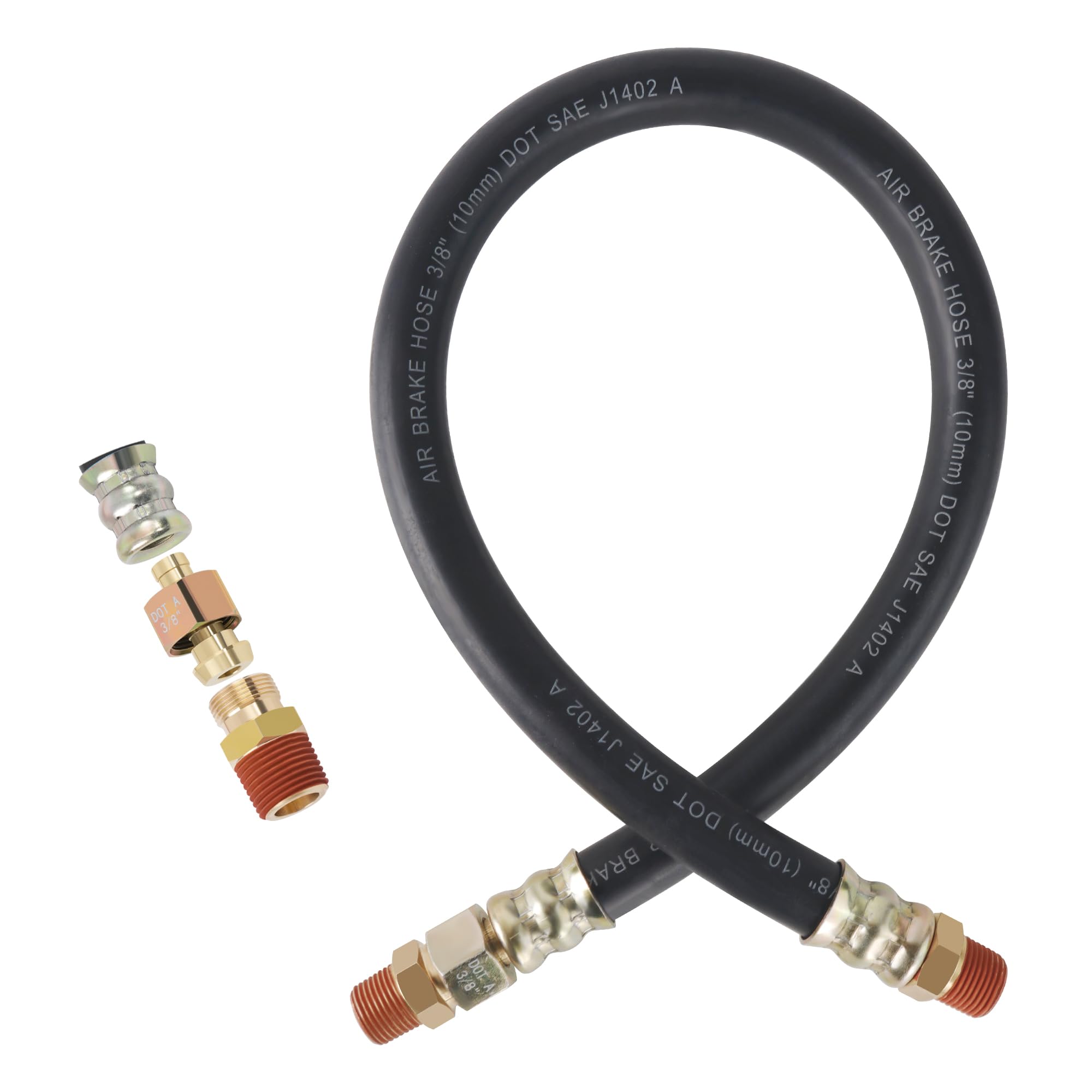 Air Brake Hose Fittings 3/8 Air Hose 4 Pack 1/2" Brass Tee Union Air