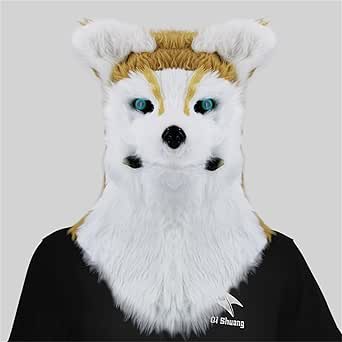 Amazon.com: Realistic Mouth Mover Fox Mask,Fursuit Wolf Dog Mask with ...