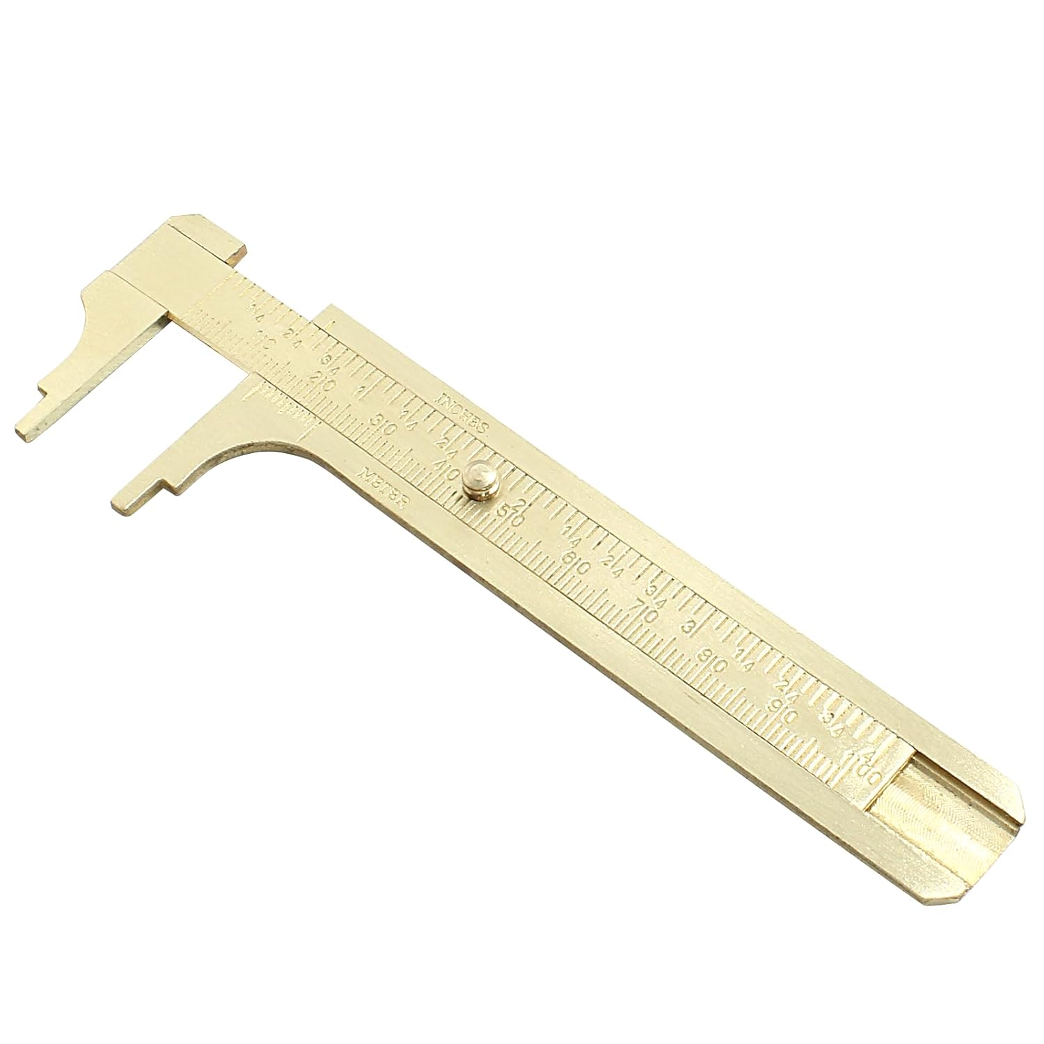 Piutouyar 100mm/4" Pocket Vernier Caliper Ruler, Brass Sliding Gauge ...