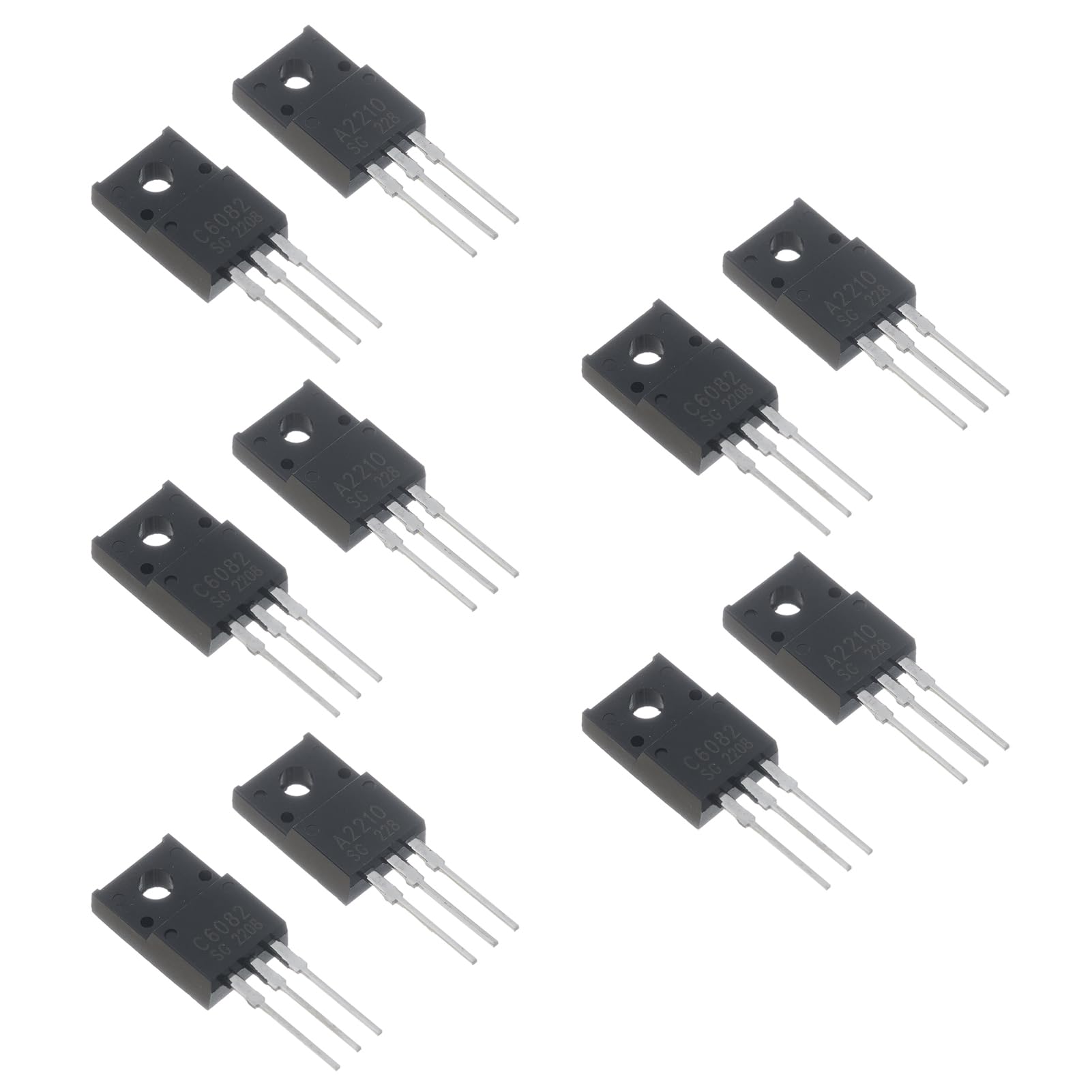 Bridgold 10pcs 2SA2210 2SC6082(5pcs 2SA2210+5pcs 2SC6082) 50V PNP NPN ...