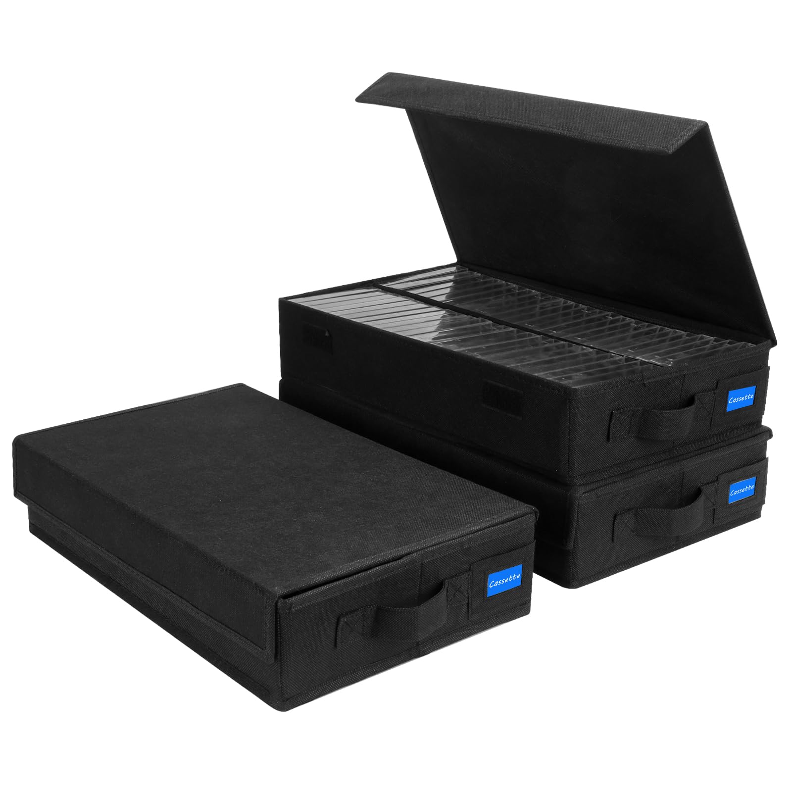 Amazon.com: BOATISLE Cassette Tape Storage Box with Handles and Lid ...