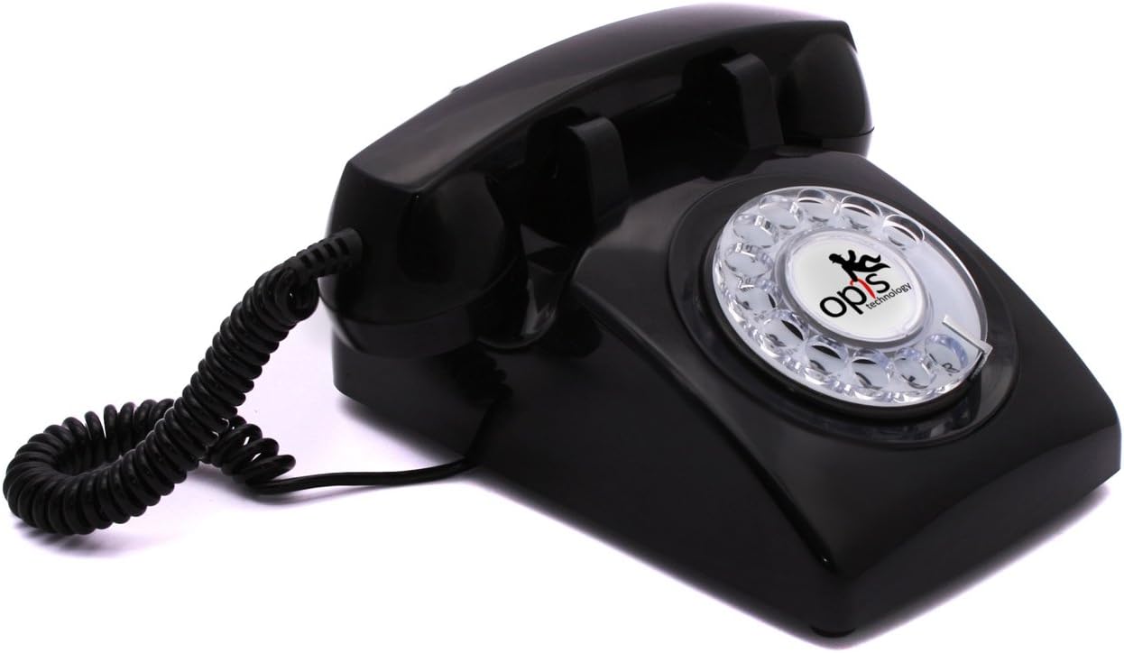 Teléfono Fijo Retro Vintage con Disco rotativo y Timbre metálico Creado ...