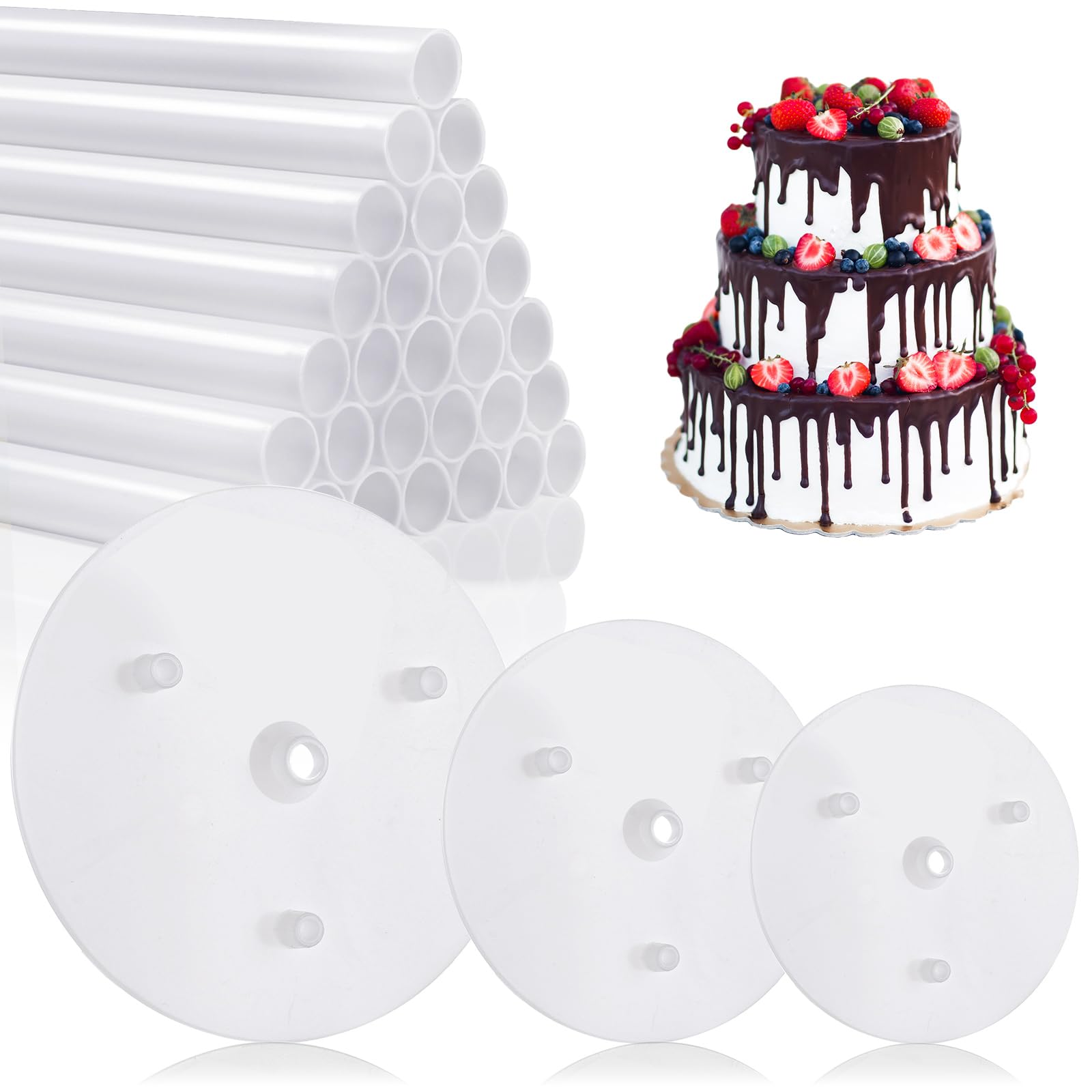 ASelected Cake Dowels Rods Set 30 Pcs Cake Dowels With 3 Pcs Cake ...