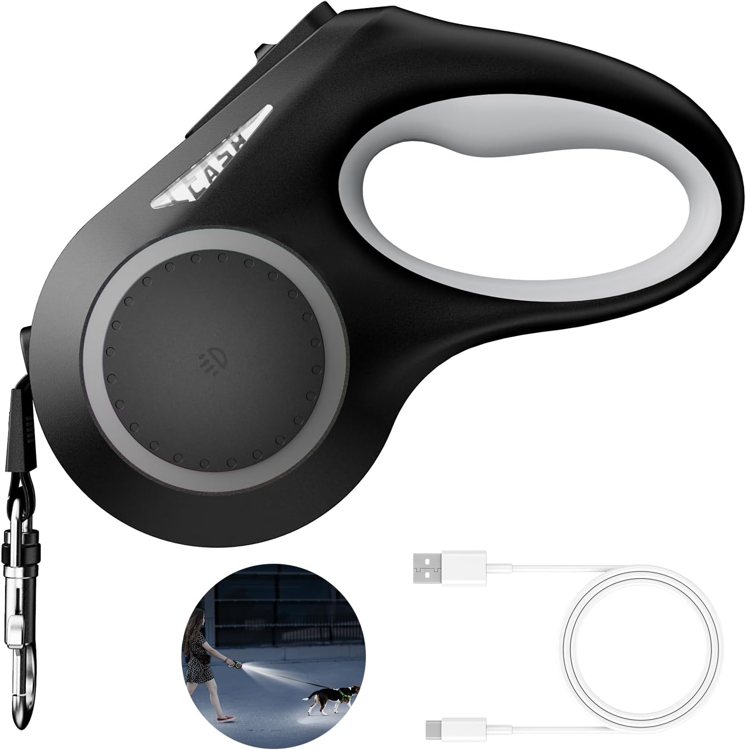 Amazon.com : Retractable Dog Leash with Bright Flashlight for Small to ...