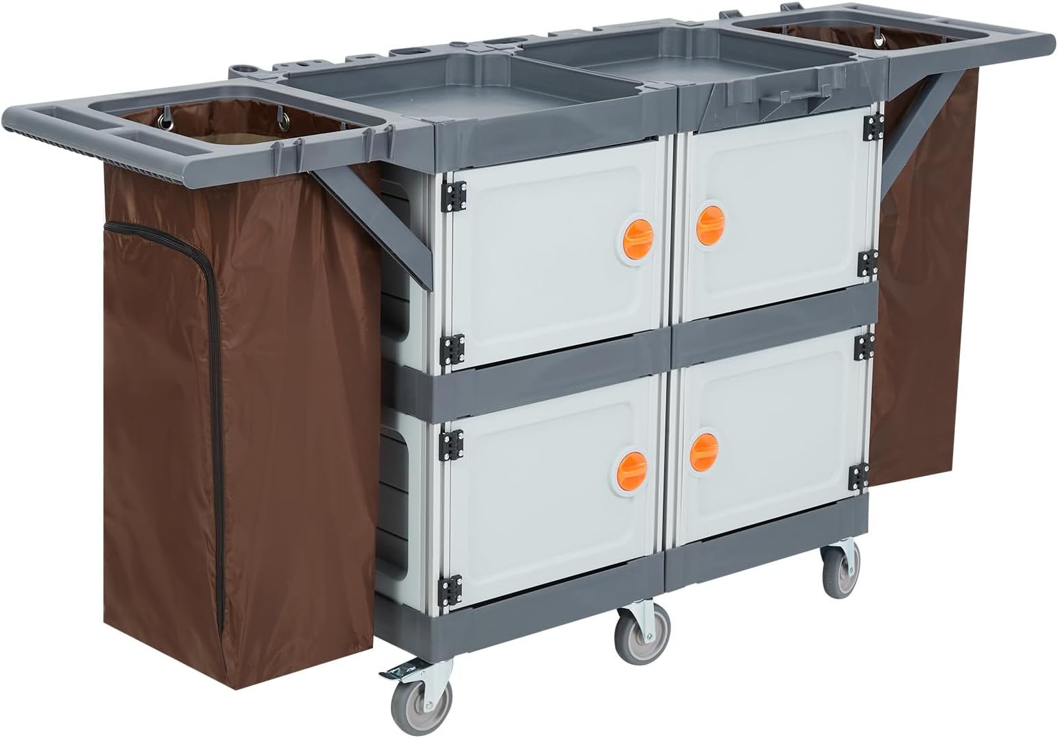 Amazon.com: Commercial Janitorial Cleaning Cart on Wheels - Black ...
