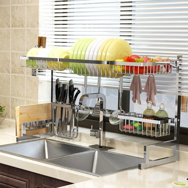 Amazon.com - JNTKE Dish Drying Rack Stainless 2-Tier Fit Sink 25"- 33 ...