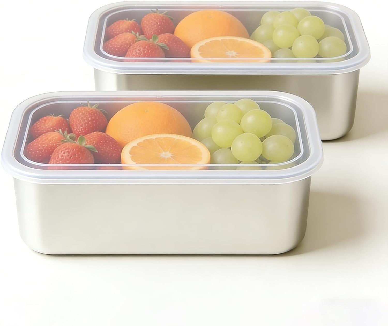 Amazon.com: 2 PCS Stainless Steel Food Storage Containers with Lids ...