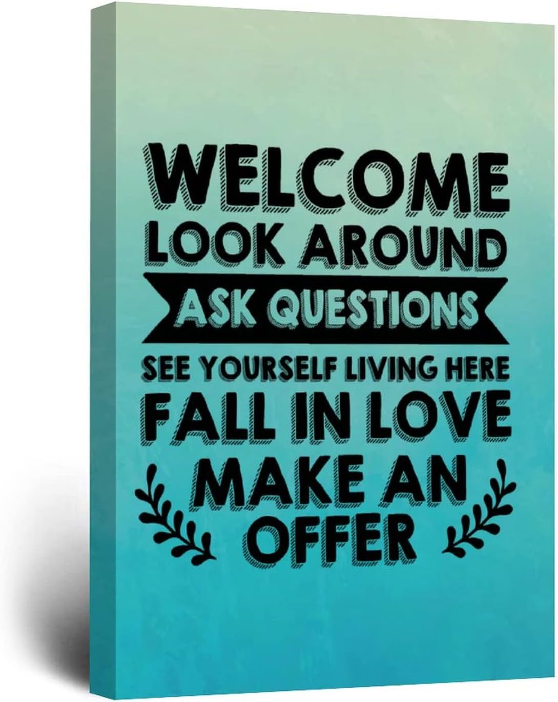 Amazon.com: Farmhouse Canvas Wall Art Welcome Look Around Ask Questions ...
