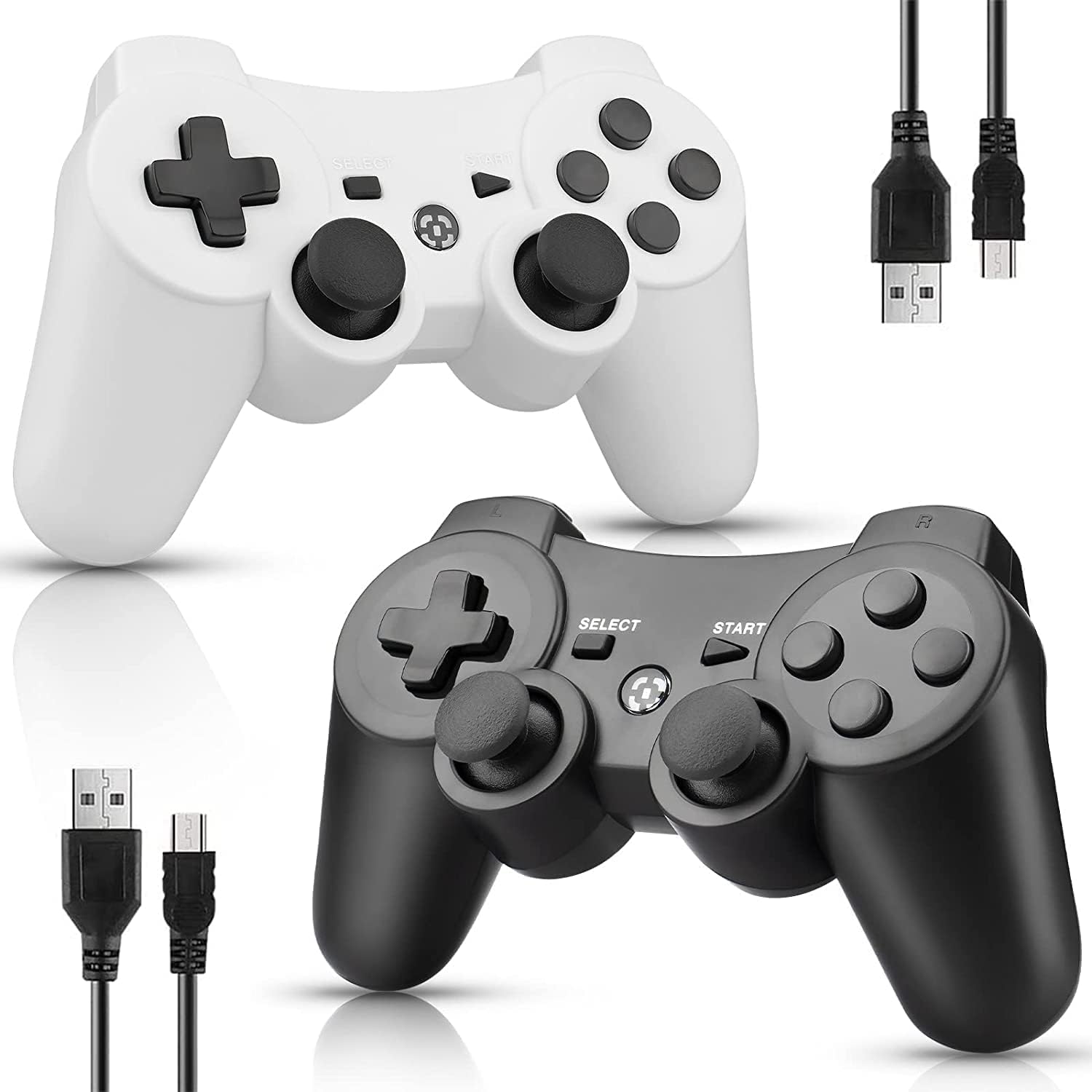 Amazon.com: OUBANG Remote for PS3 Controller Wireless, Black and White ...