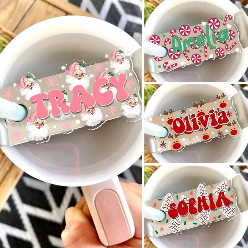 Amazon.com: Personalized Christmas Tumbler Tag, 30oz 40oz Stanley ...