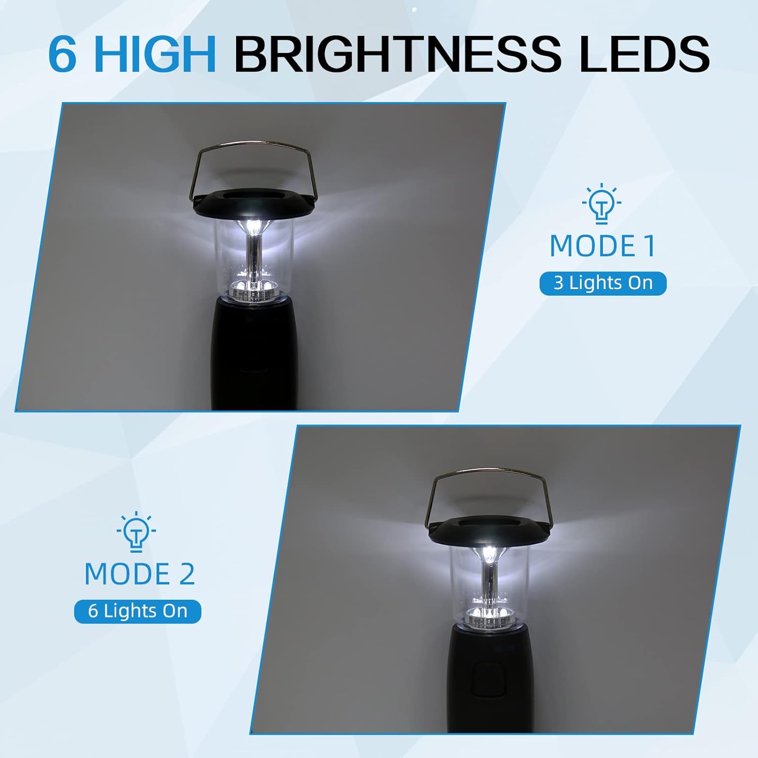 6 LED Solar Hand-Up Crank Dynamo LED Light Lantern Lamp, Wind Up Lamp ...