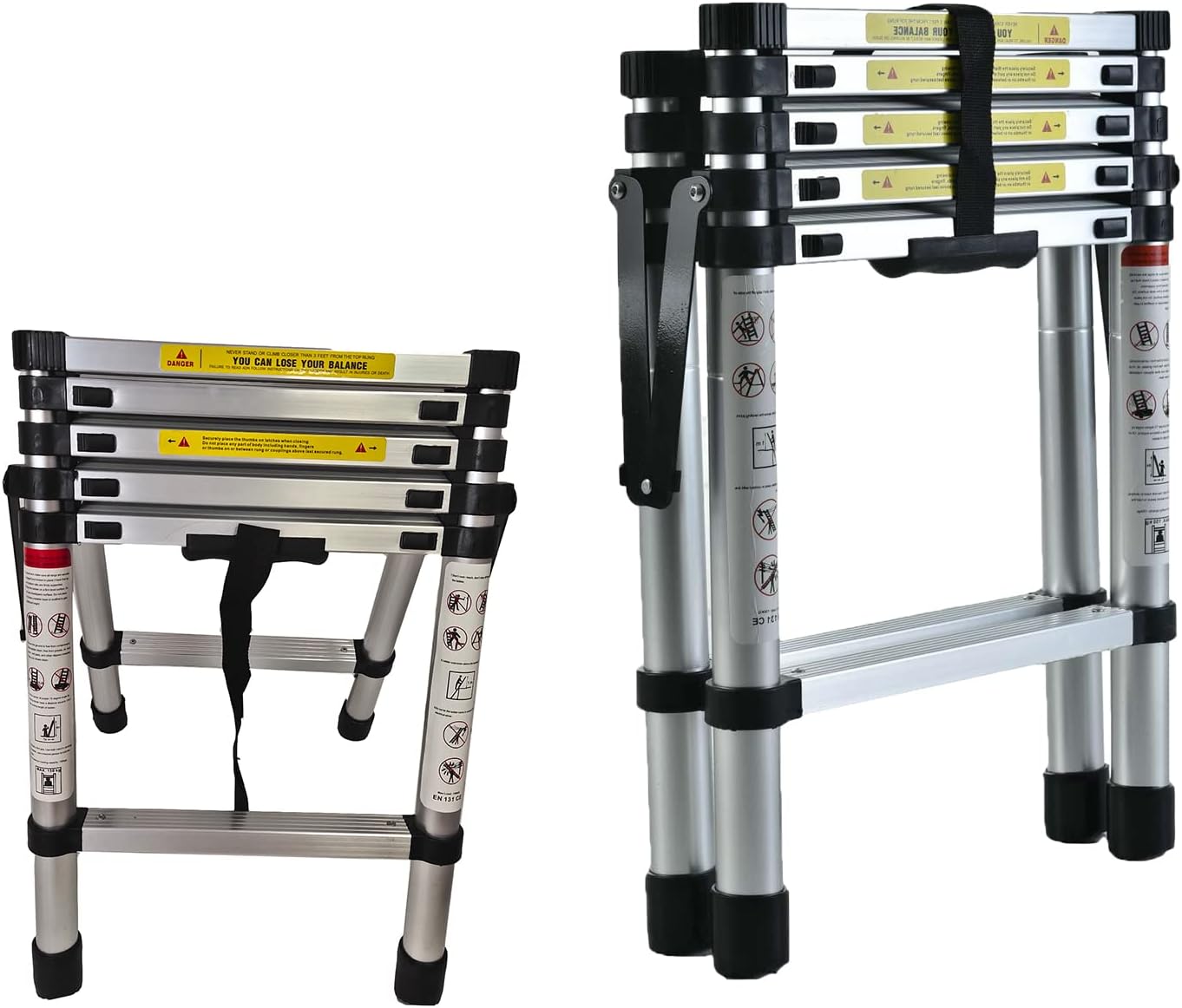 Aluminum Telescoping Extension Ladder, 6ft Industrial Step Ladders with ...