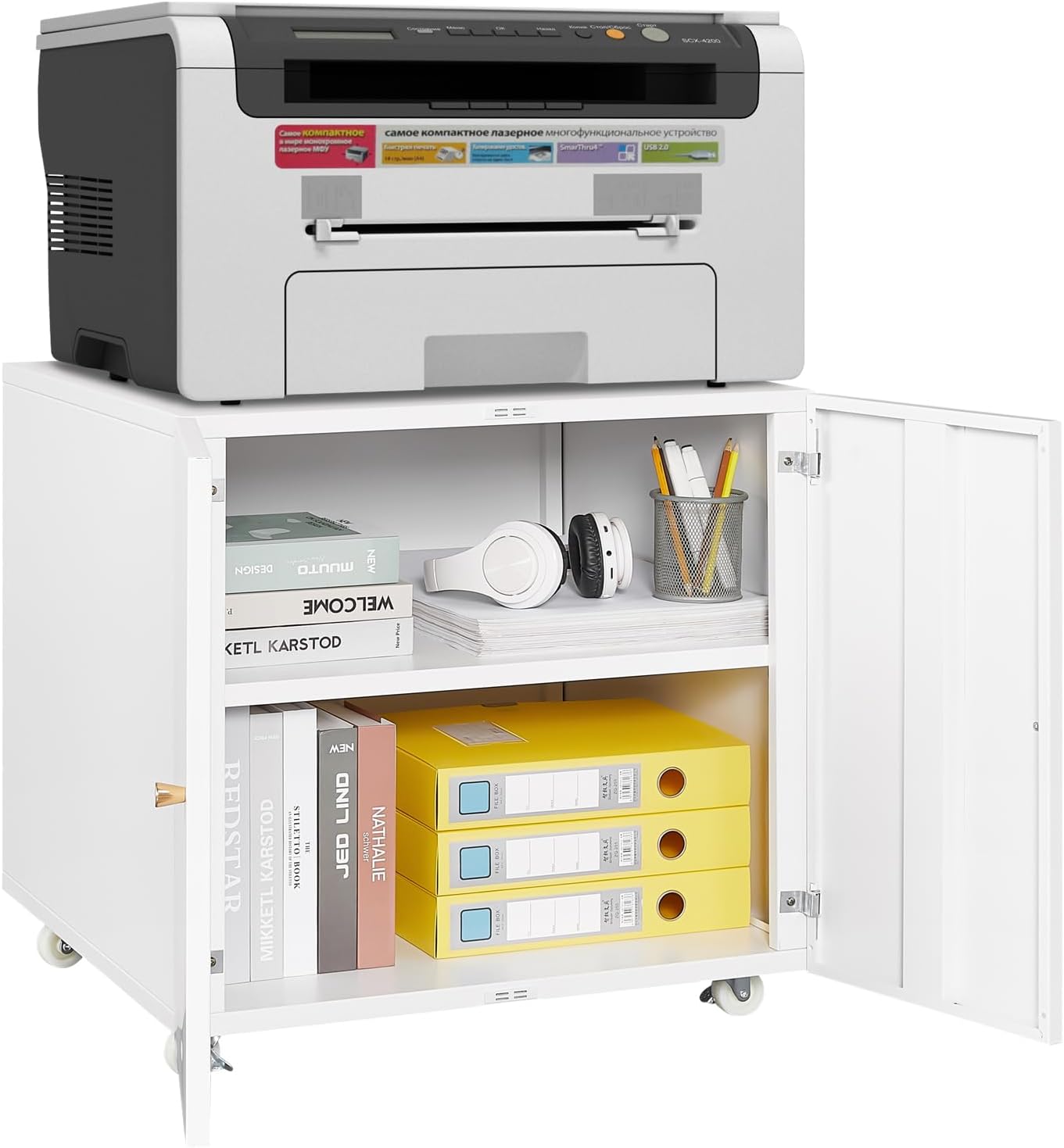 Amazon.com: GREATMEET Printer Stand Storage Cabinet,Mobile Office File ...