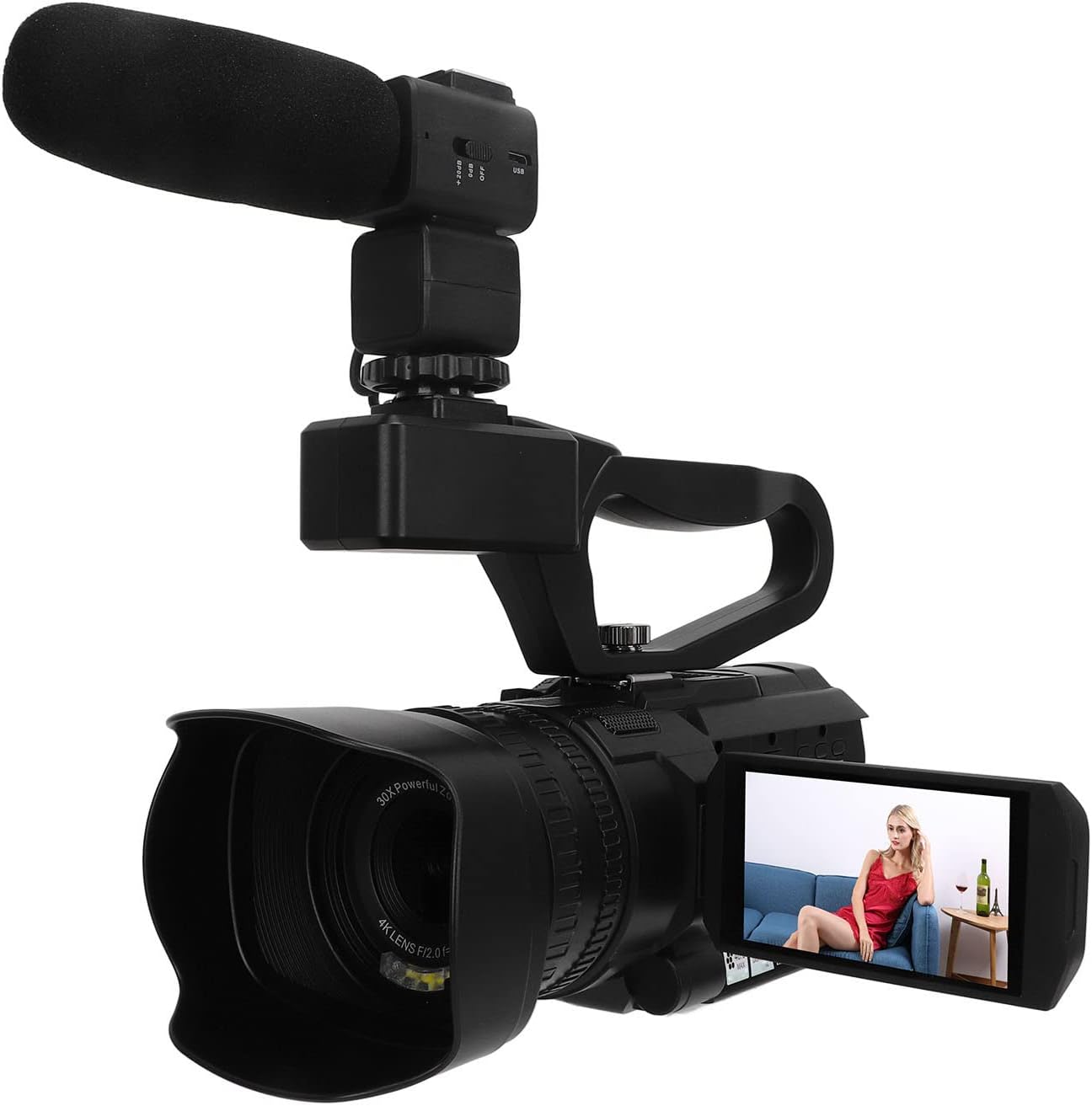 Grabadora de Cámara de Video 4K 60FPS con Micrófono, Videocámara FHD ...