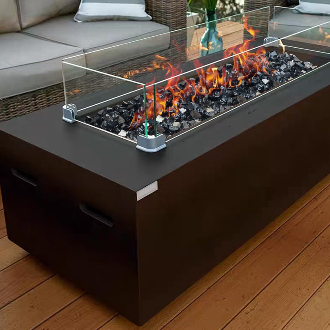 Snapklik.com : Fire Glass For Propane Fire Pit, 1/2 Inch High ...
