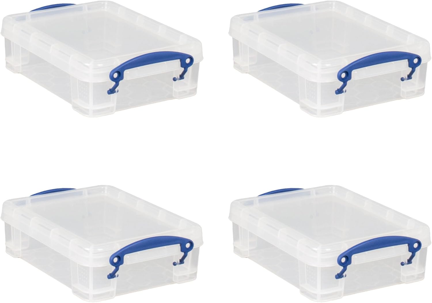 Really Useful Plastic Storage Box 1.75 Litre Clear (Pack of 4): Open ...