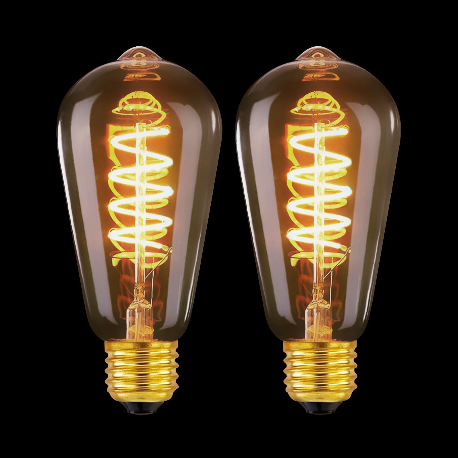 MLOQI 2 Pack Screw in Light Bulb, Edison Bulbs E27, 6W 2700K E27 ...