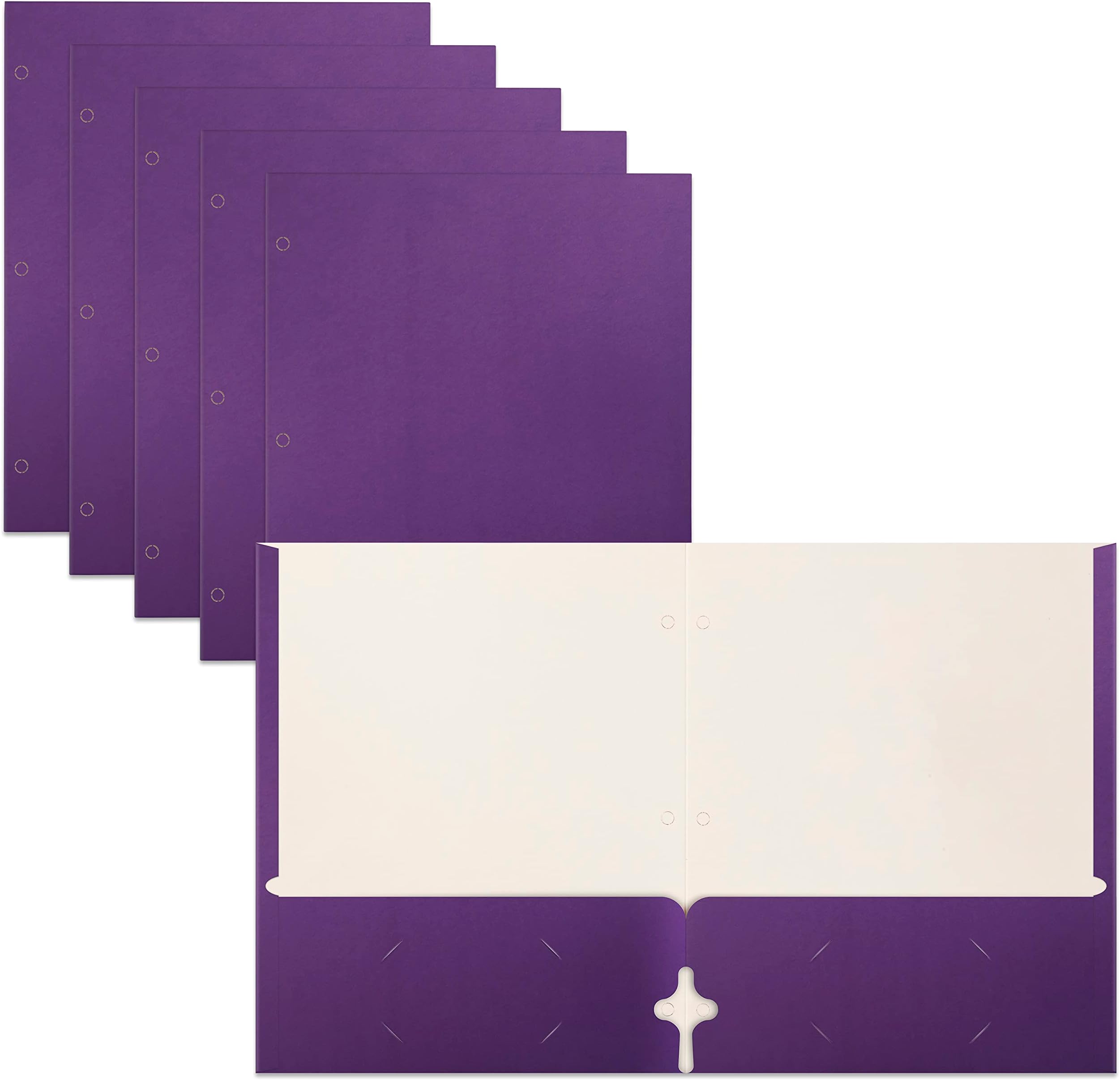 Better Office Products Two Pocket Portfolio Folders, 50-Pack, Purple ...